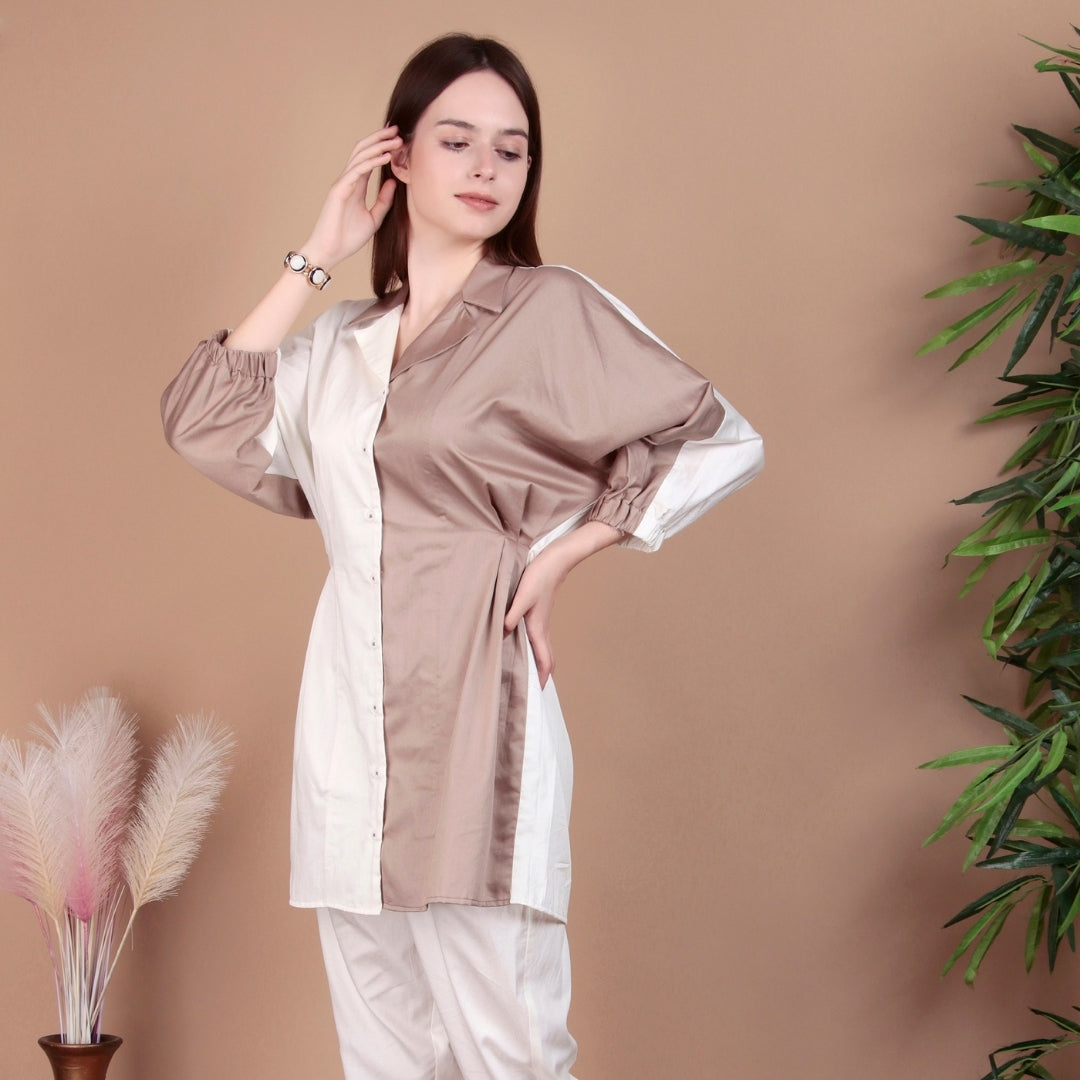 MOCHA MIST DUAL-TONE DRESS – Label Essentia